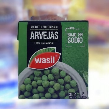 Abarrotes: Arvejas Wasil 340g
