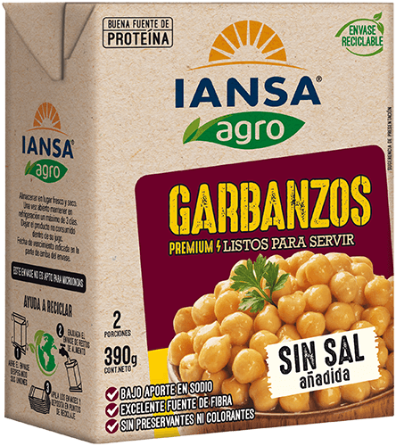 Abarrotes: Garbanzos Iansa Sin Sal 390g